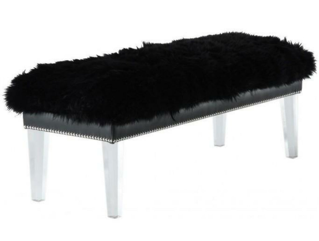 Sheepskin Bench - 48" - Choice of Color – Luxe Furniture Inc