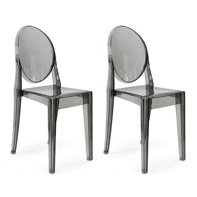 Louis Ghost Side Chairs - Pair - Clear, Smoke, White, or Black – Luxe ...