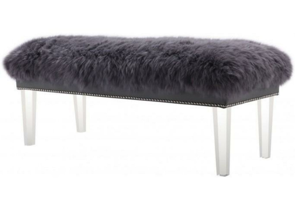 Sheepskin Bench - 48" - Choice of Color – Luxe Furniture Inc