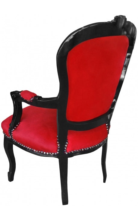 Baroque Armchair - Red Velvet on Black – Luxe Furniture Inc