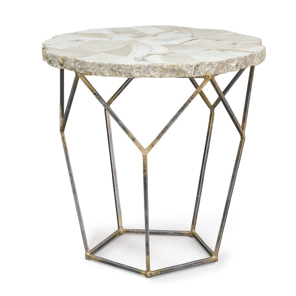 Loren Fossilized Clam Side Table – Luxe Furniture Inc